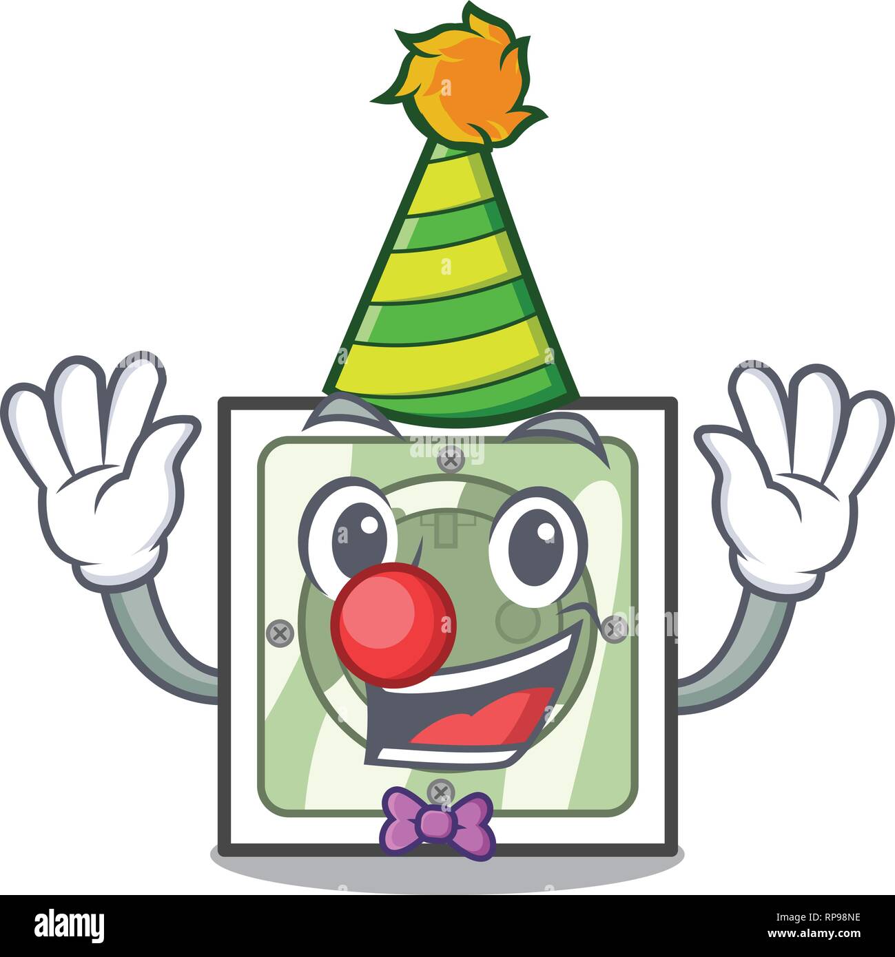 Clown power socket isolated with in mascot Stock Vector Image & Art - Alamy