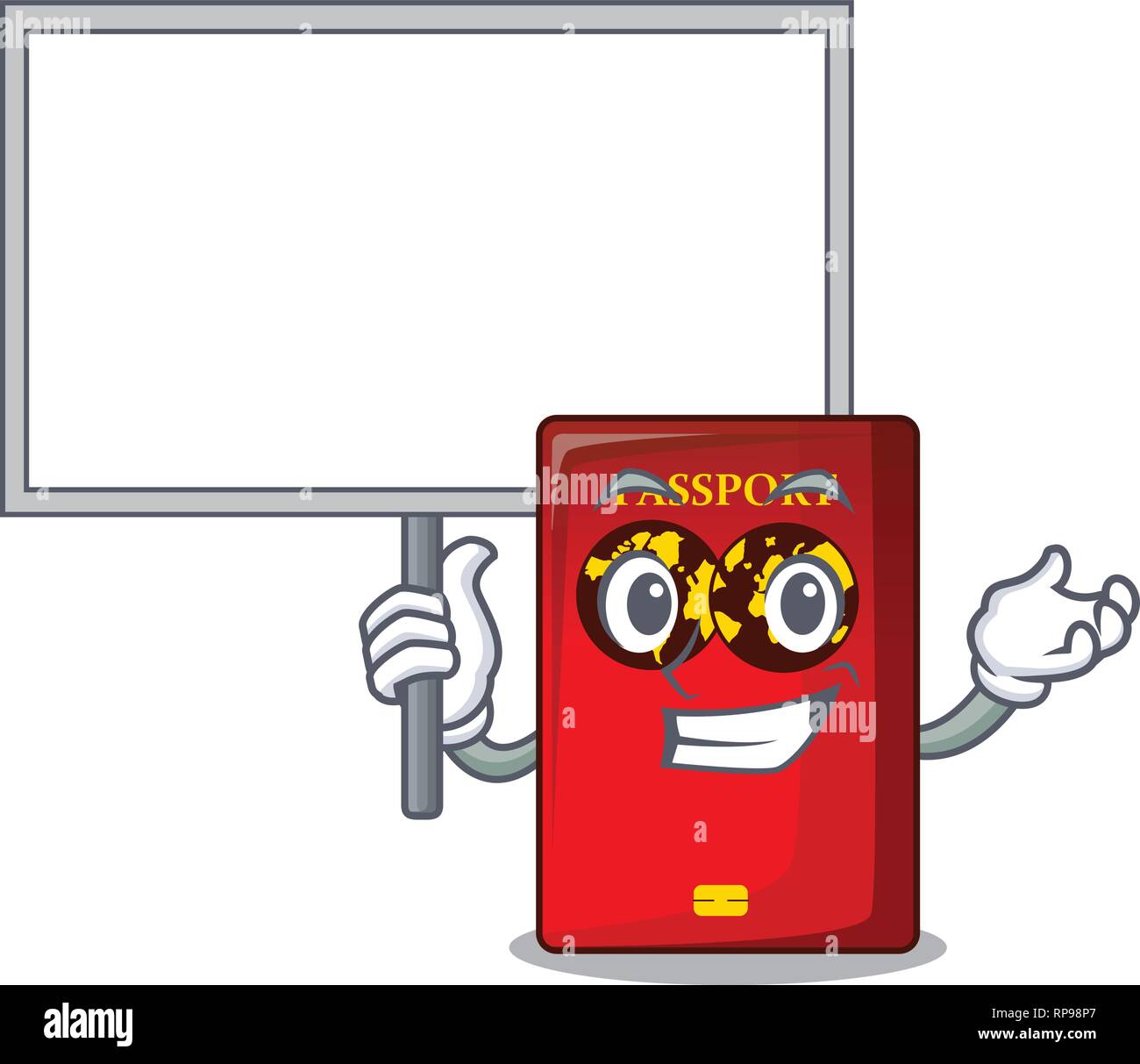 Bring board red passport in the character shape Stock Vector Image ...