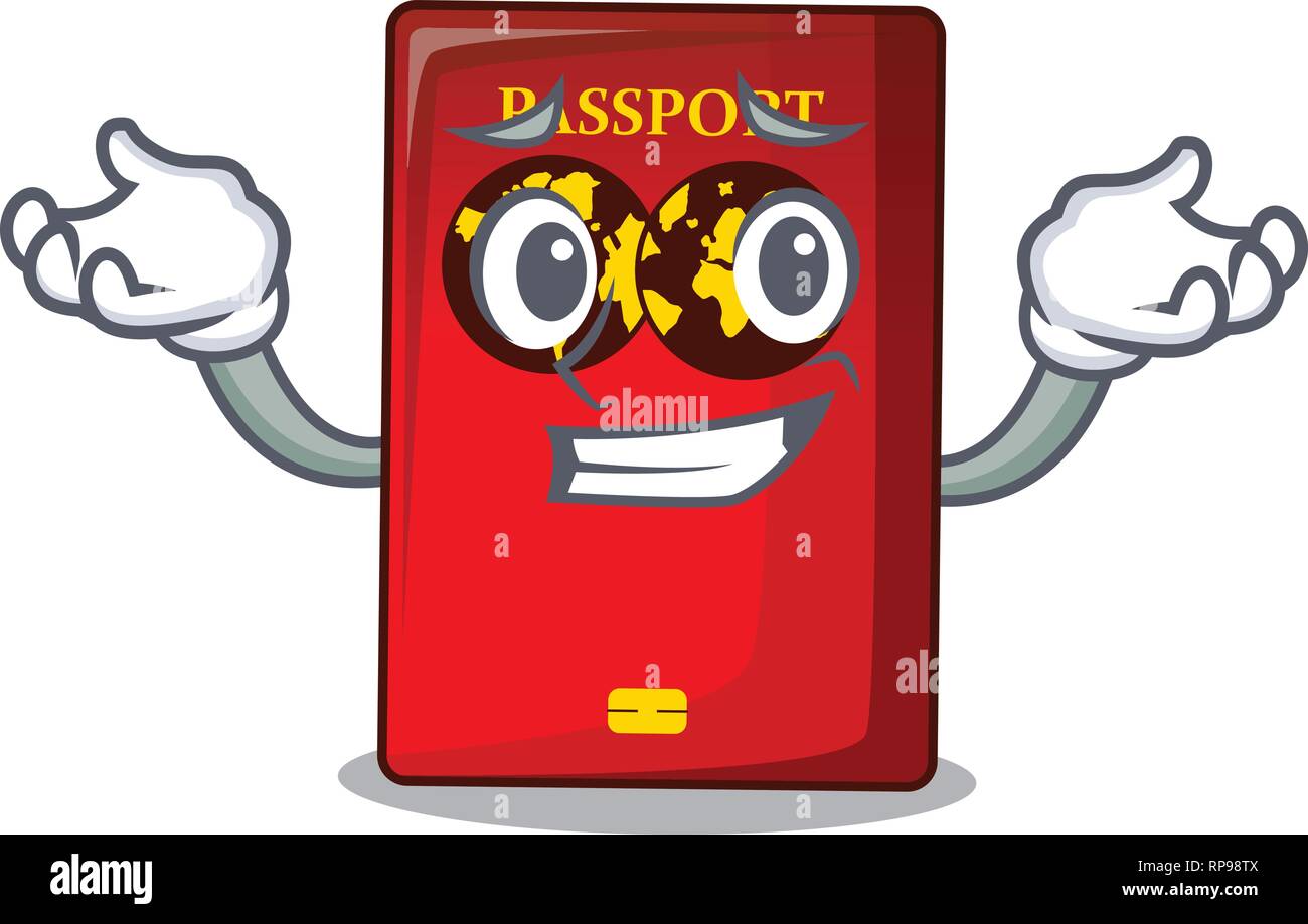 Grinning red passport in the cartoon bag Stock Vector Image & Art - Alamy