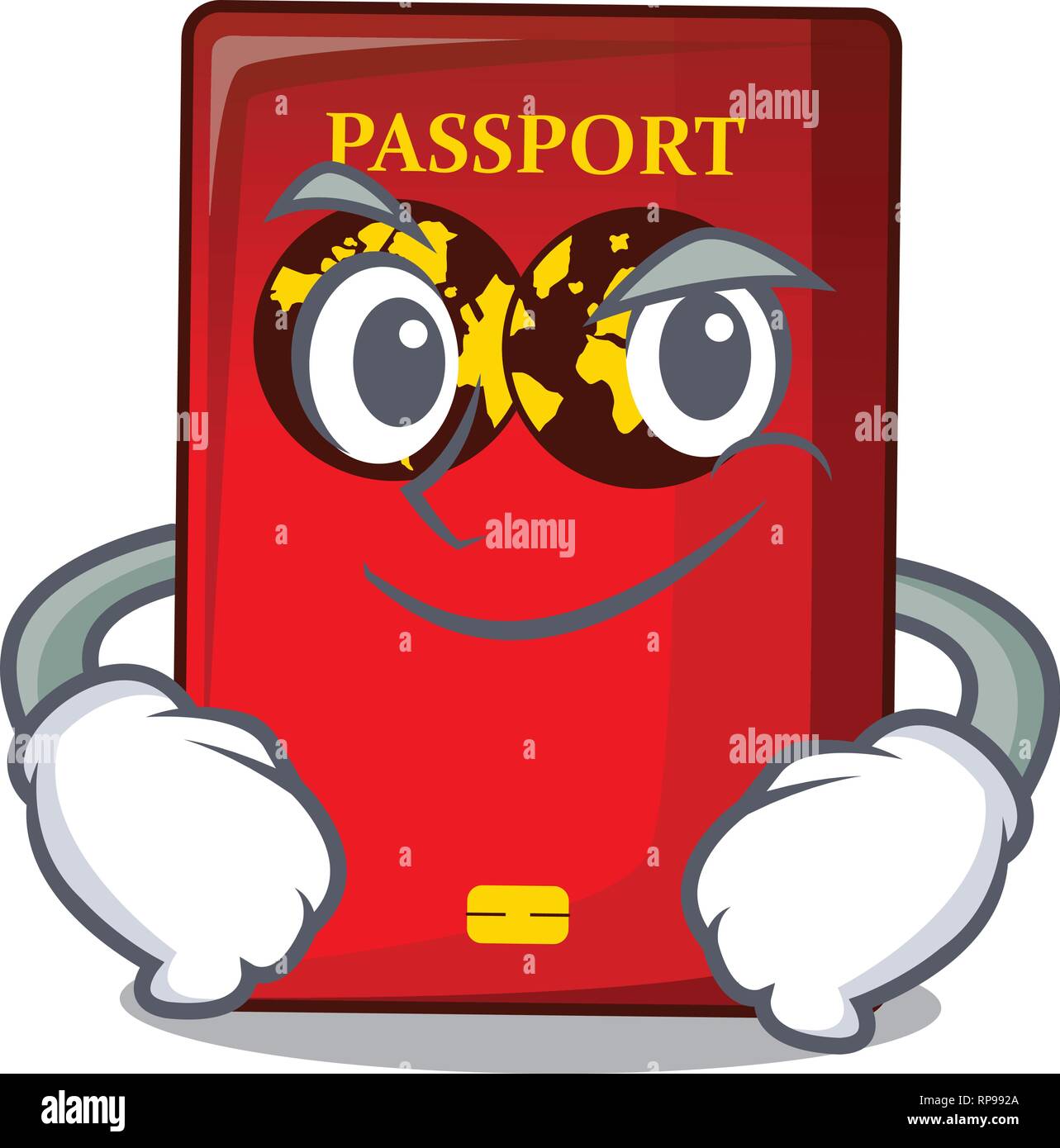 Smirking red passport in the cartoon bag Stock Vector Image & Art - Alamy