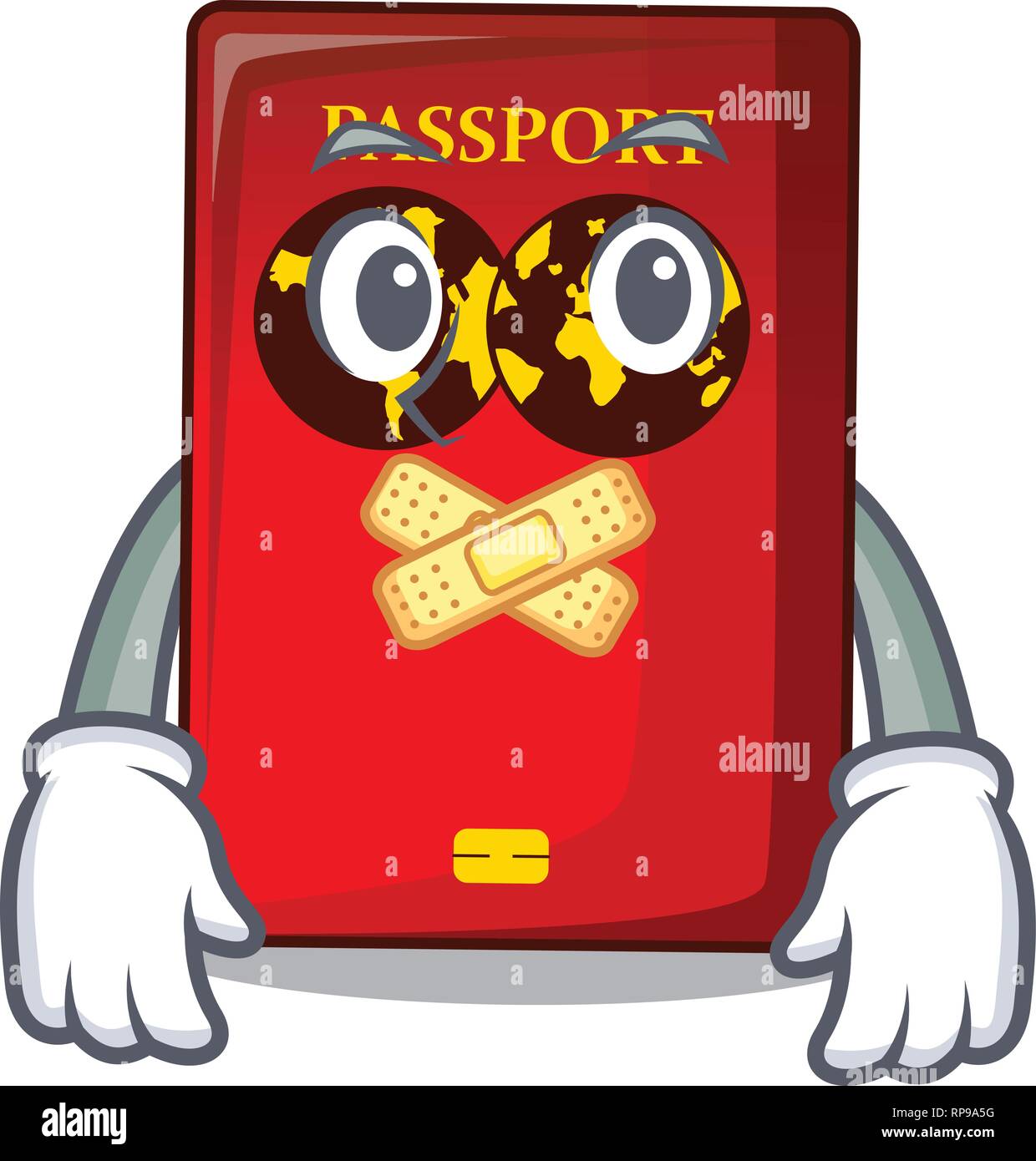 Silent red passport isolated on with cartoon Stock Vector Image & Art ...