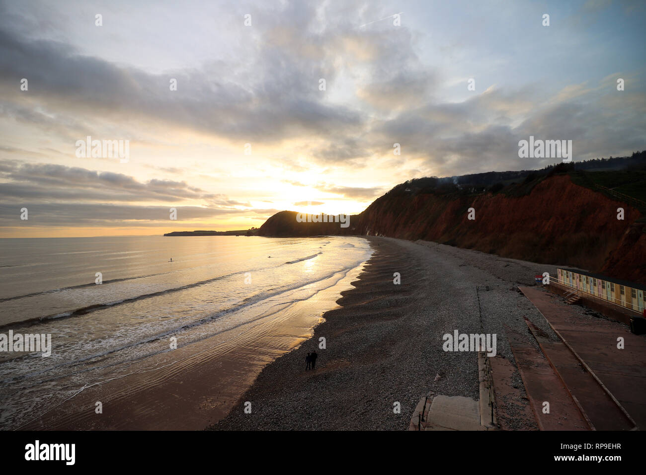 Devon coast cliffs sunset sea uk hi-res stock photography and images ...