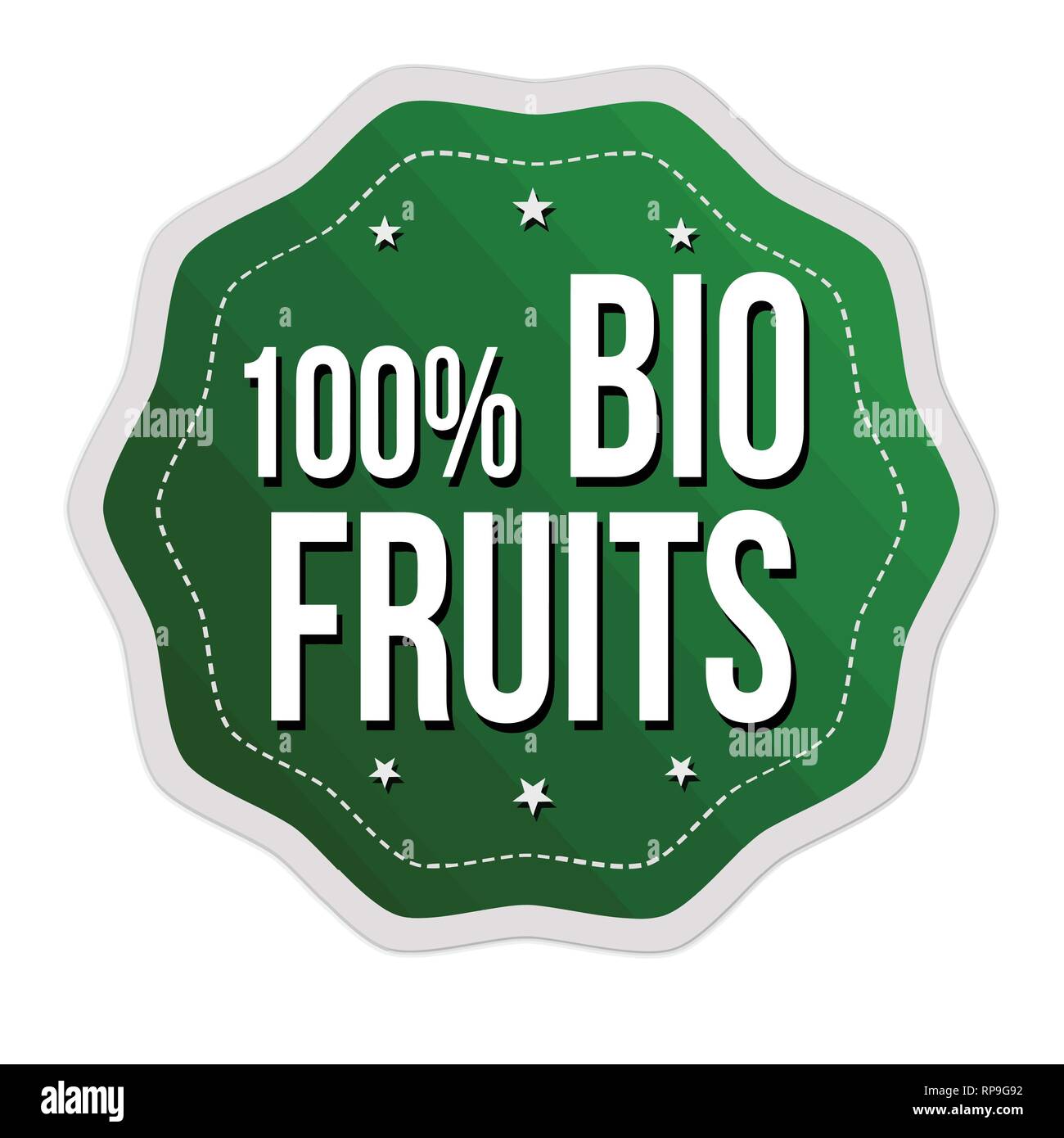 100 % Bio fruits label or sticker on white background, vector ...