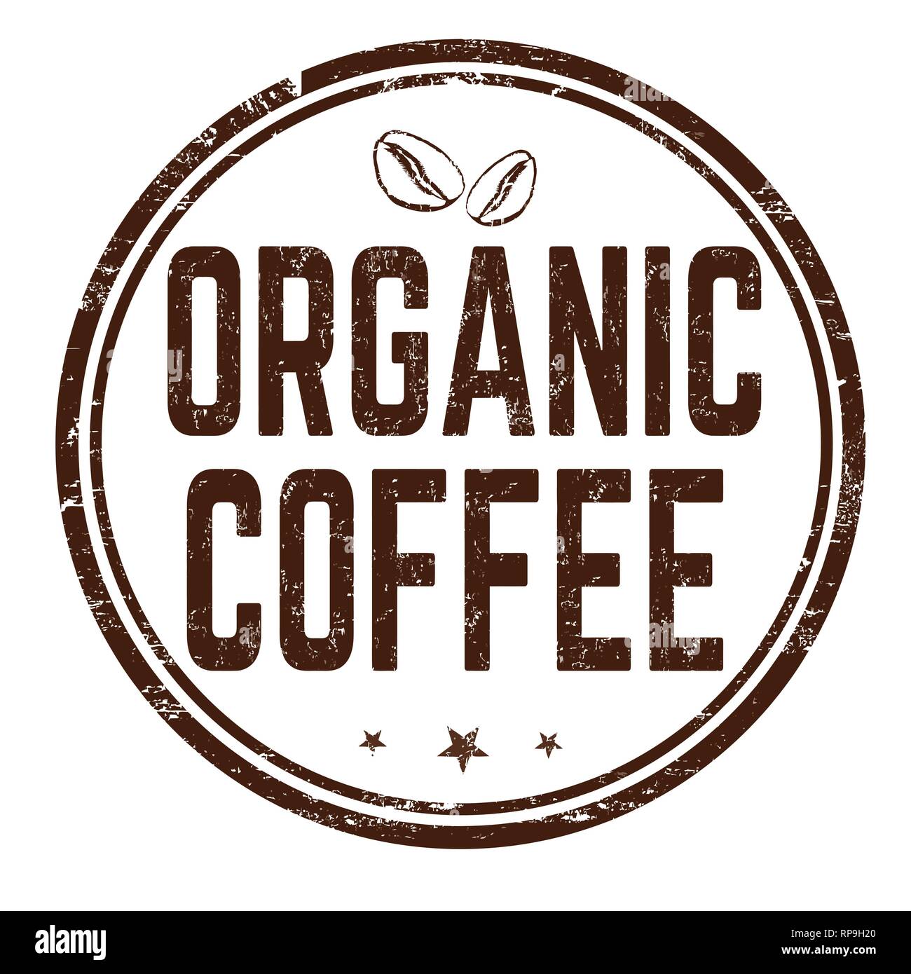 Organic coffee sign or stamp on white background, vector illustration ...