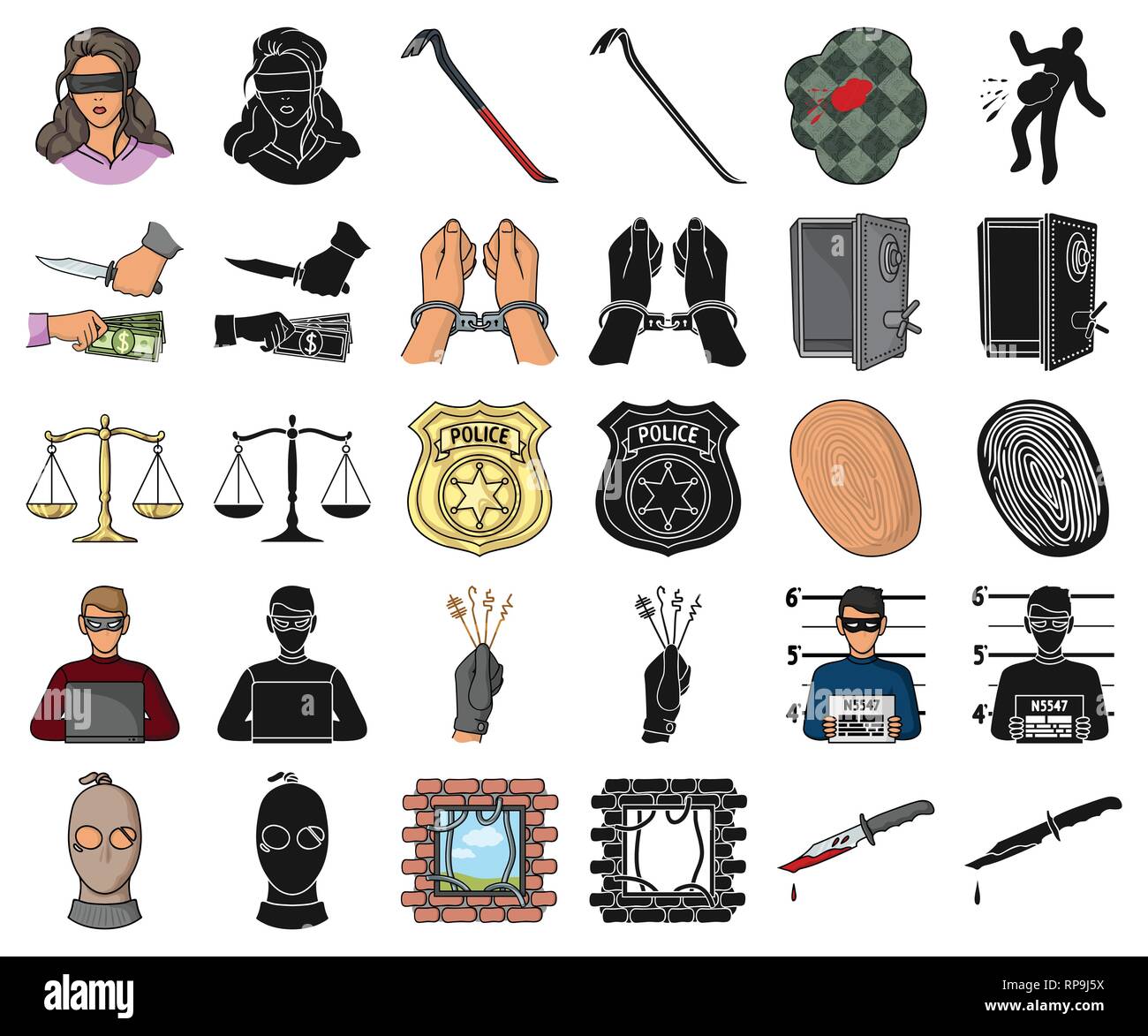 art,badge,bloody,cartoon,black,collection,court,crime,criminal,crowbar ...