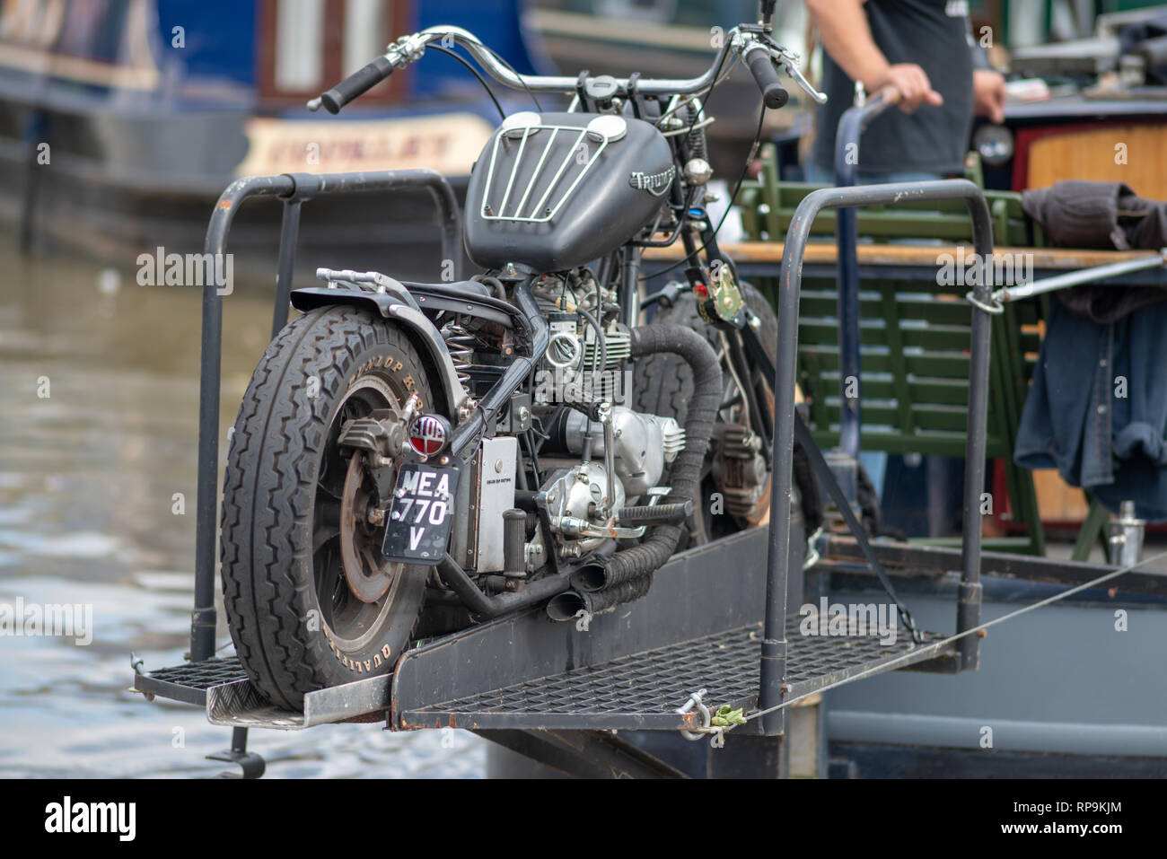 Stratford upon Avon Warwickshire England UK black Triumph motorcycle ...