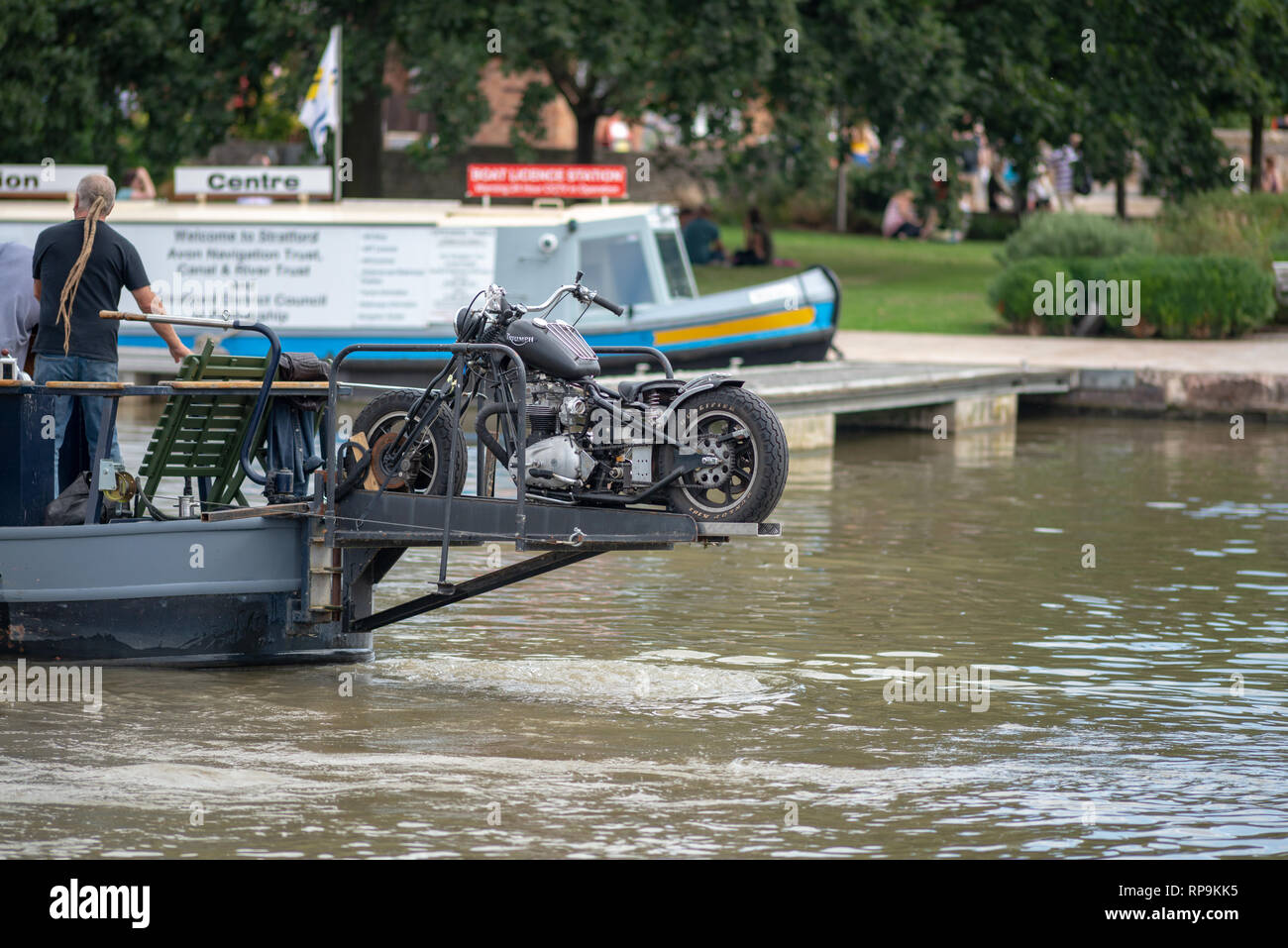 Stratford upon Avon Warwickshire England UK black Triumph motorcycle ...