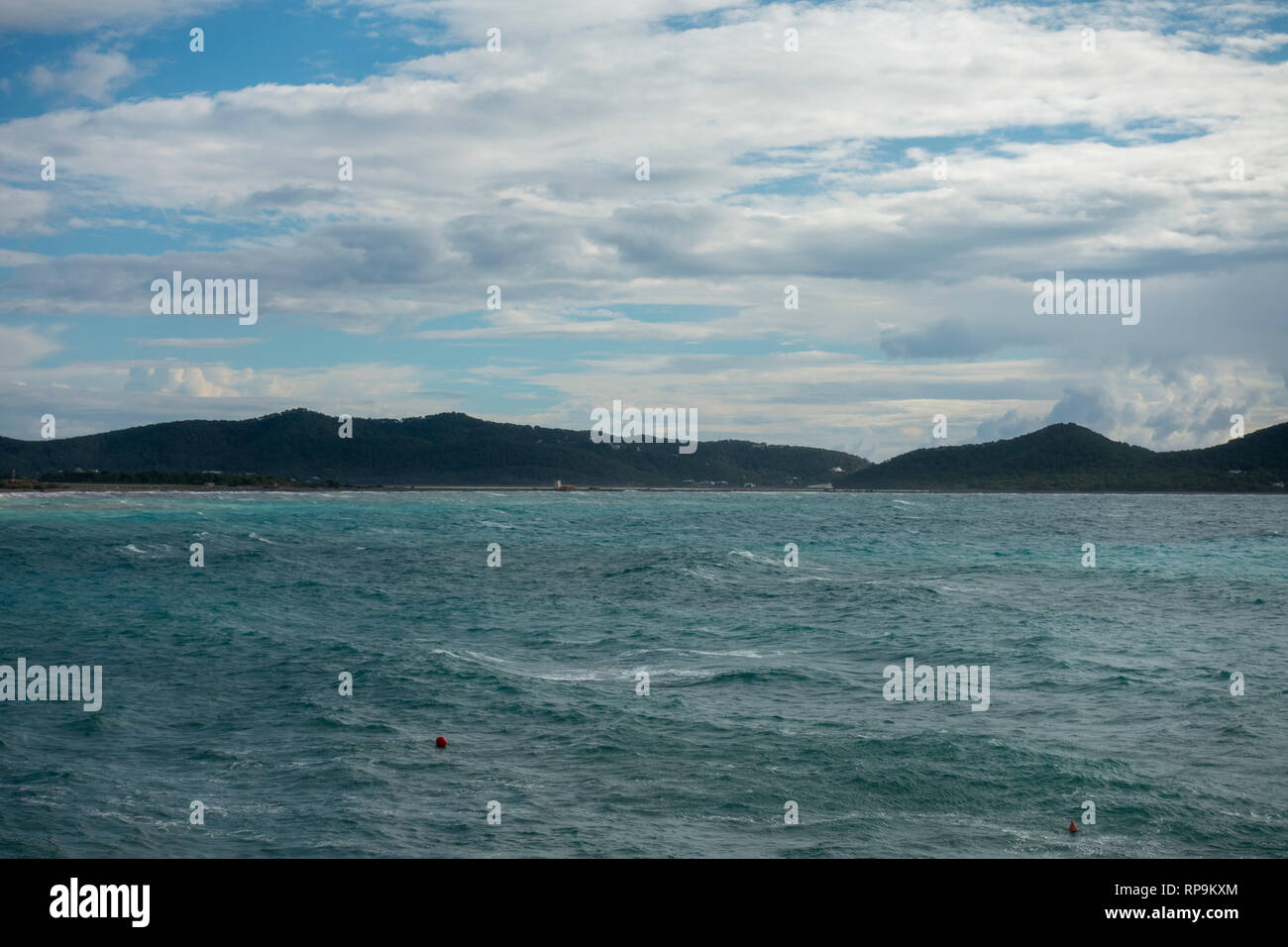 The coast of Ibiza one day with very bad sea, Spain Stock Photo - Alamy