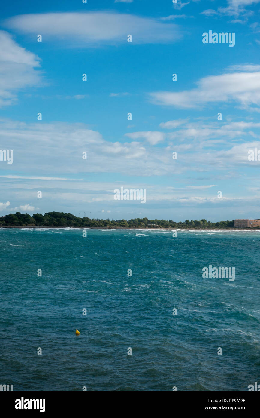 The coast of Ibiza one day with very bad sea, Spain Stock Photo - Alamy