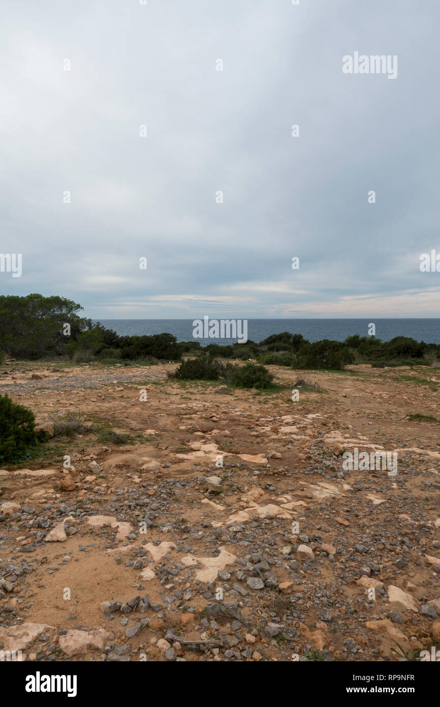 The coast of Ibiza one day with very bad sea, Spain Stock Photo - Alamy