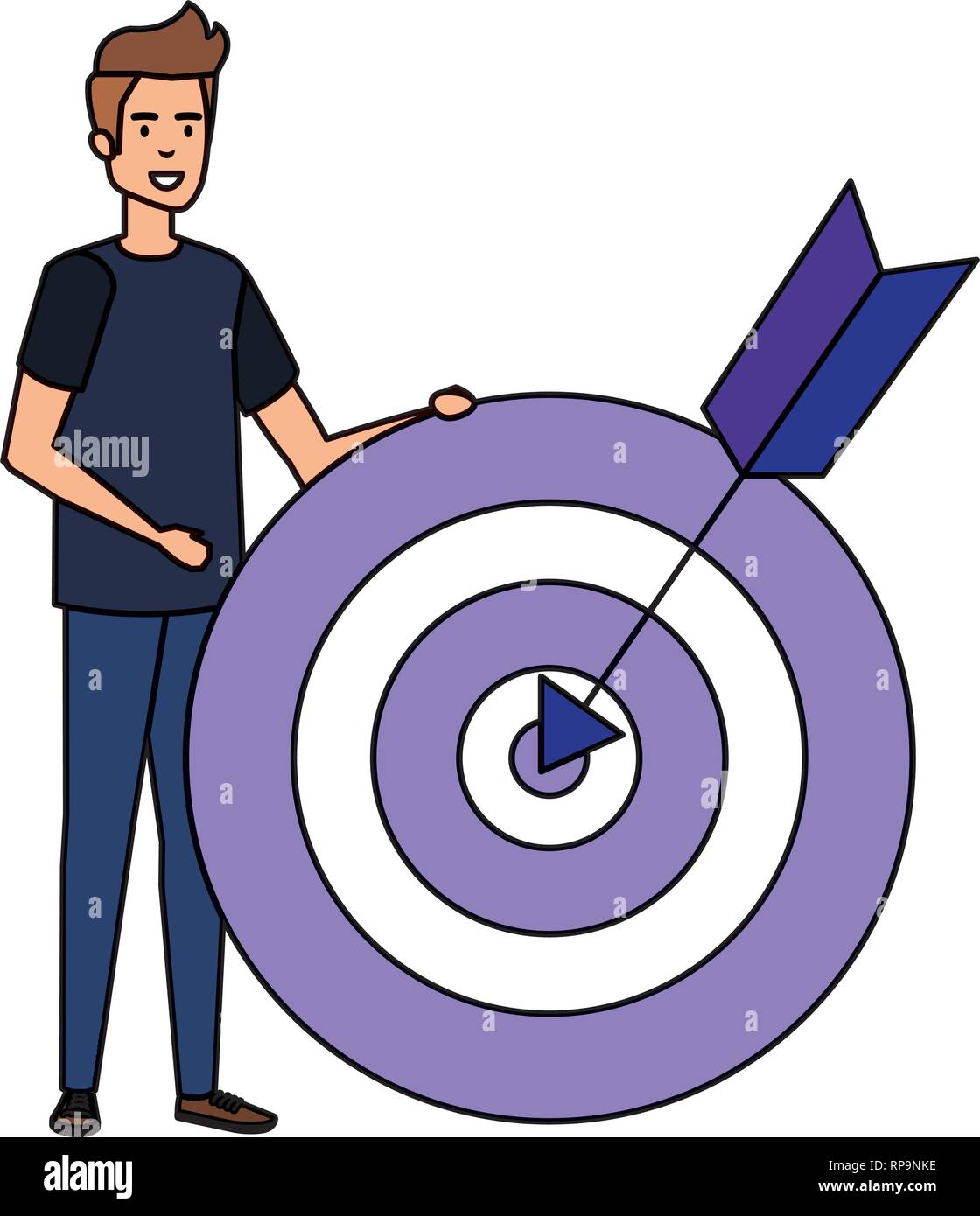 casual man with target arrow vector illustration design Stock Vector ...