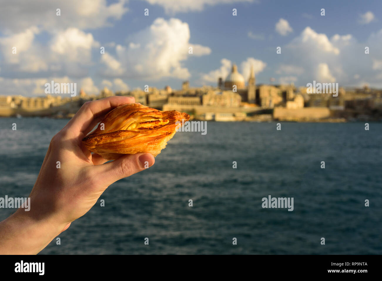 Traditional savoury pastry Pastizzi from Malta with ricotta filling ...