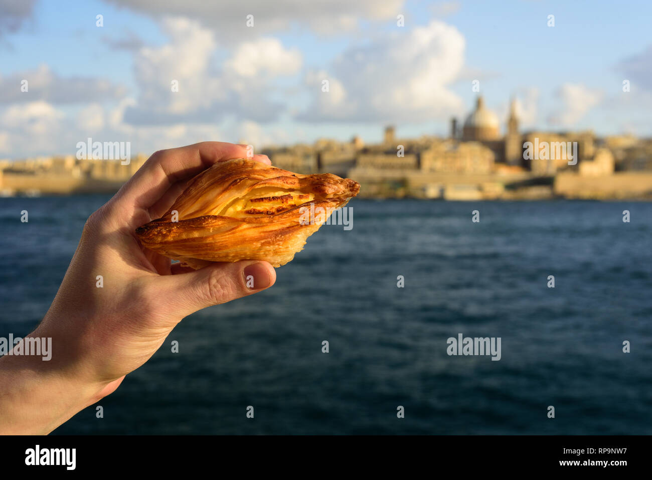Traditional savoury pastry Pastizzi from Malta with ricotta filling ...
