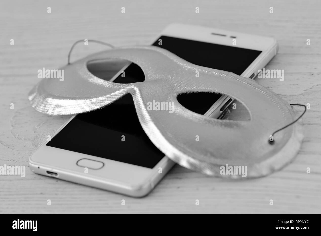 Mask on mobile phone - Concept of privacy, security and anonymity of ...