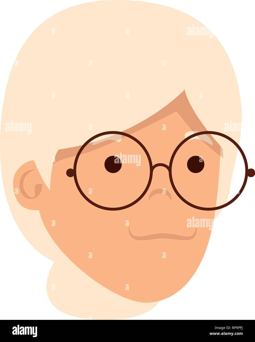 old woman head character vector illustration design Stock Vector Image ...