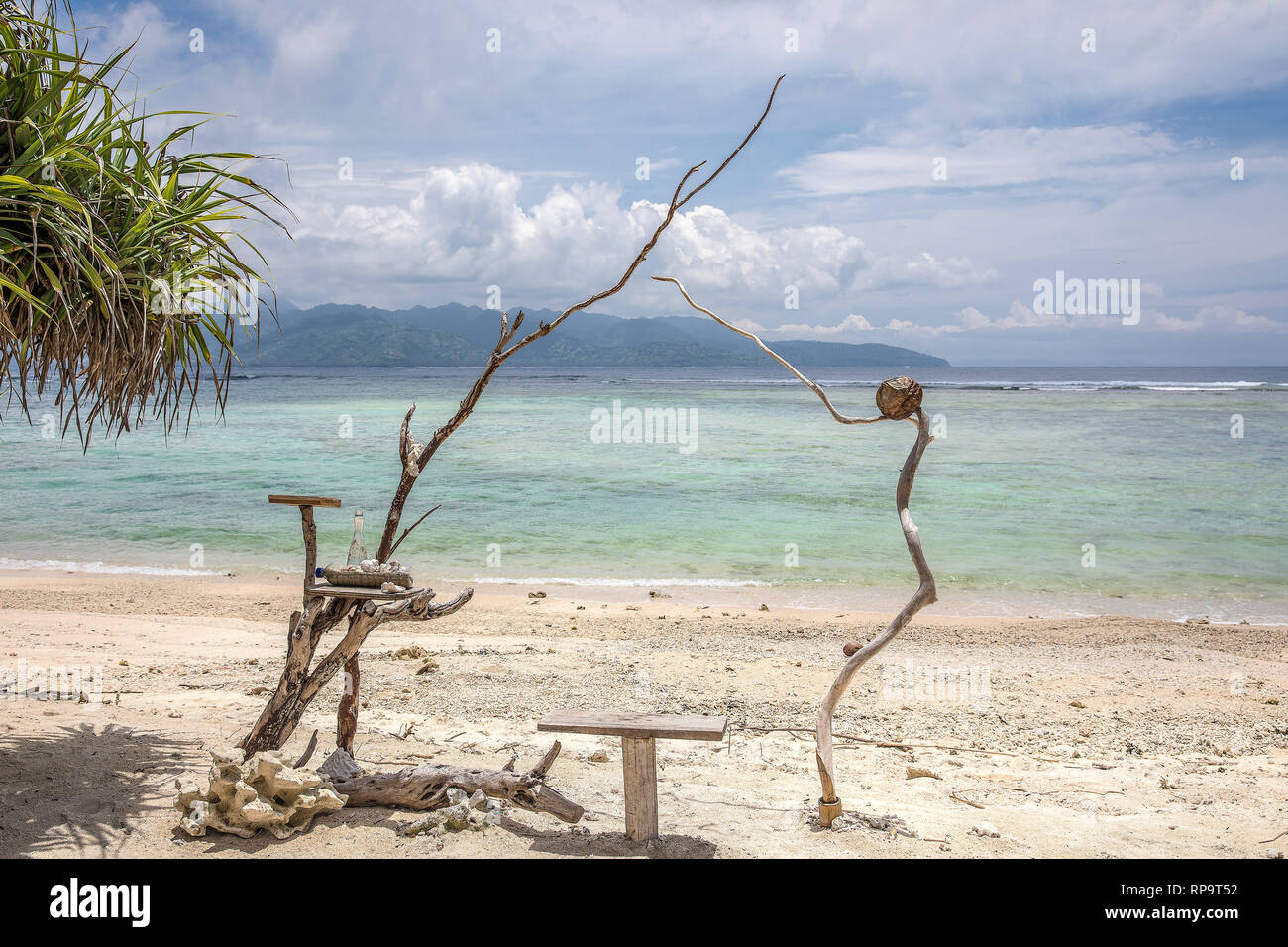 Ocean view and dry ocean on the beach of Gili Trawangan, Indonesia ...