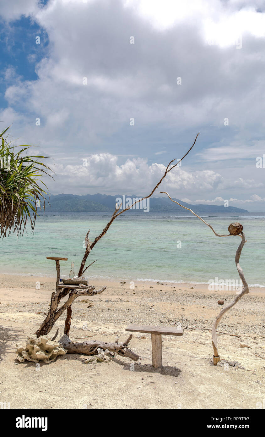 Ocean view and dry ocean on the beach of Gili Trawangan, Indonesia ...