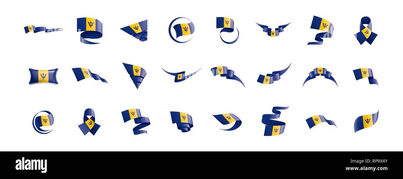 Barbados flag, vector illustration on a white background Stock Vector ...