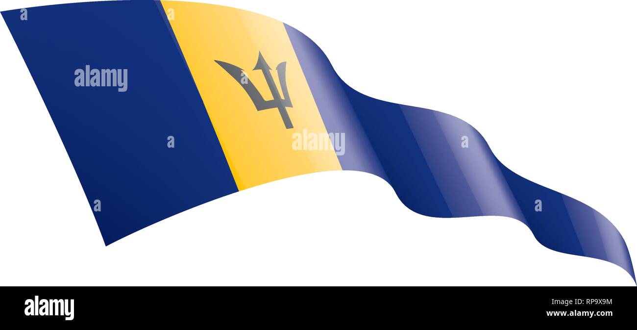 Barbados flag, vector illustration on a white background Stock Vector ...