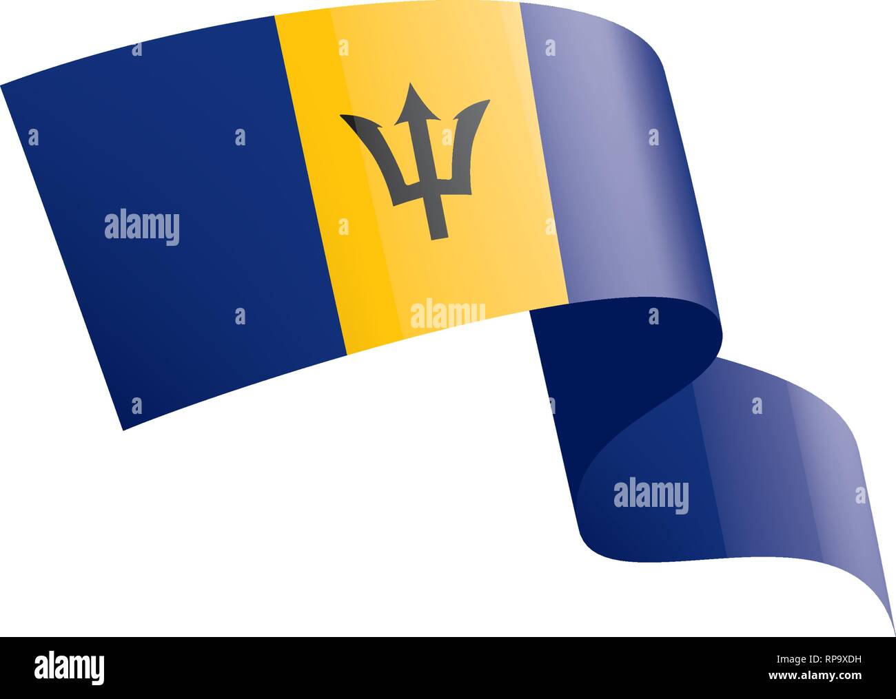 Barbados flag, vector illustration on a white background Stock Vector ...