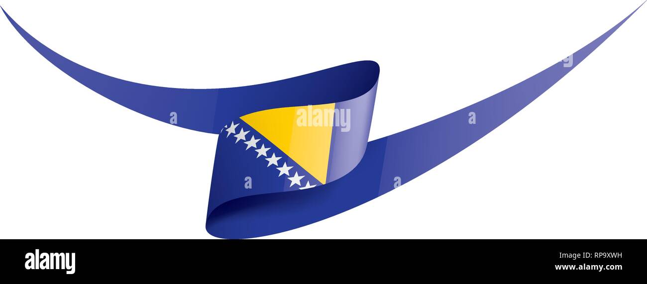 Bosnia and Herzegovina flag, vector illustration on a white background ...
