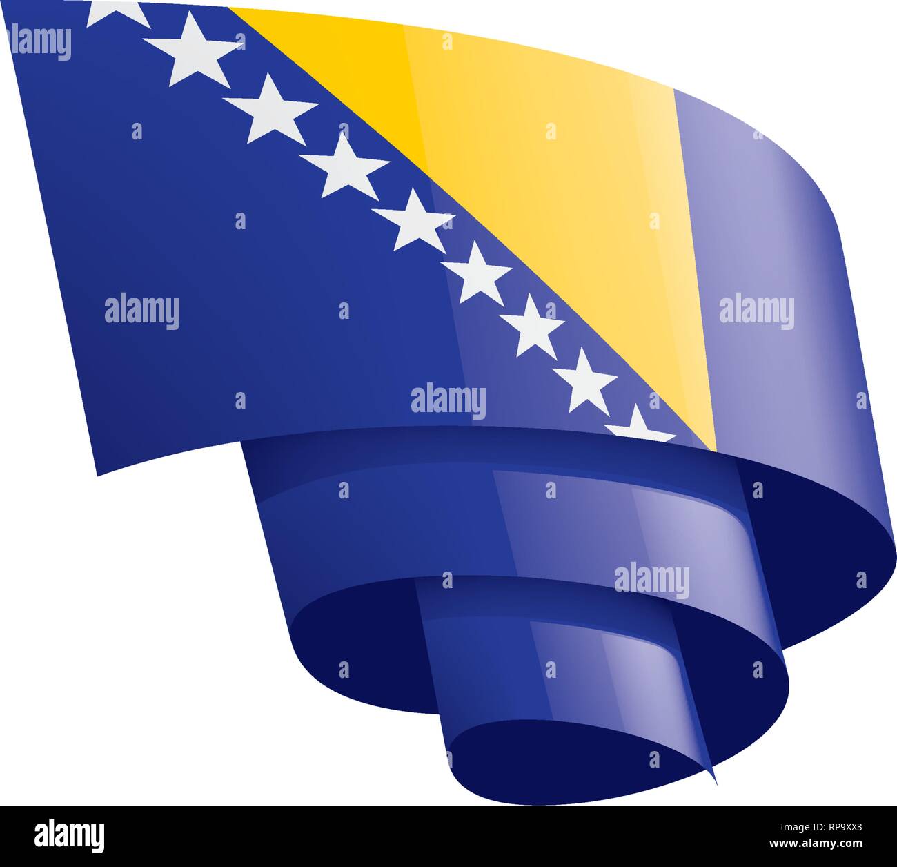 Bosnia and Herzegovina flag, vector illustration on a white background ...