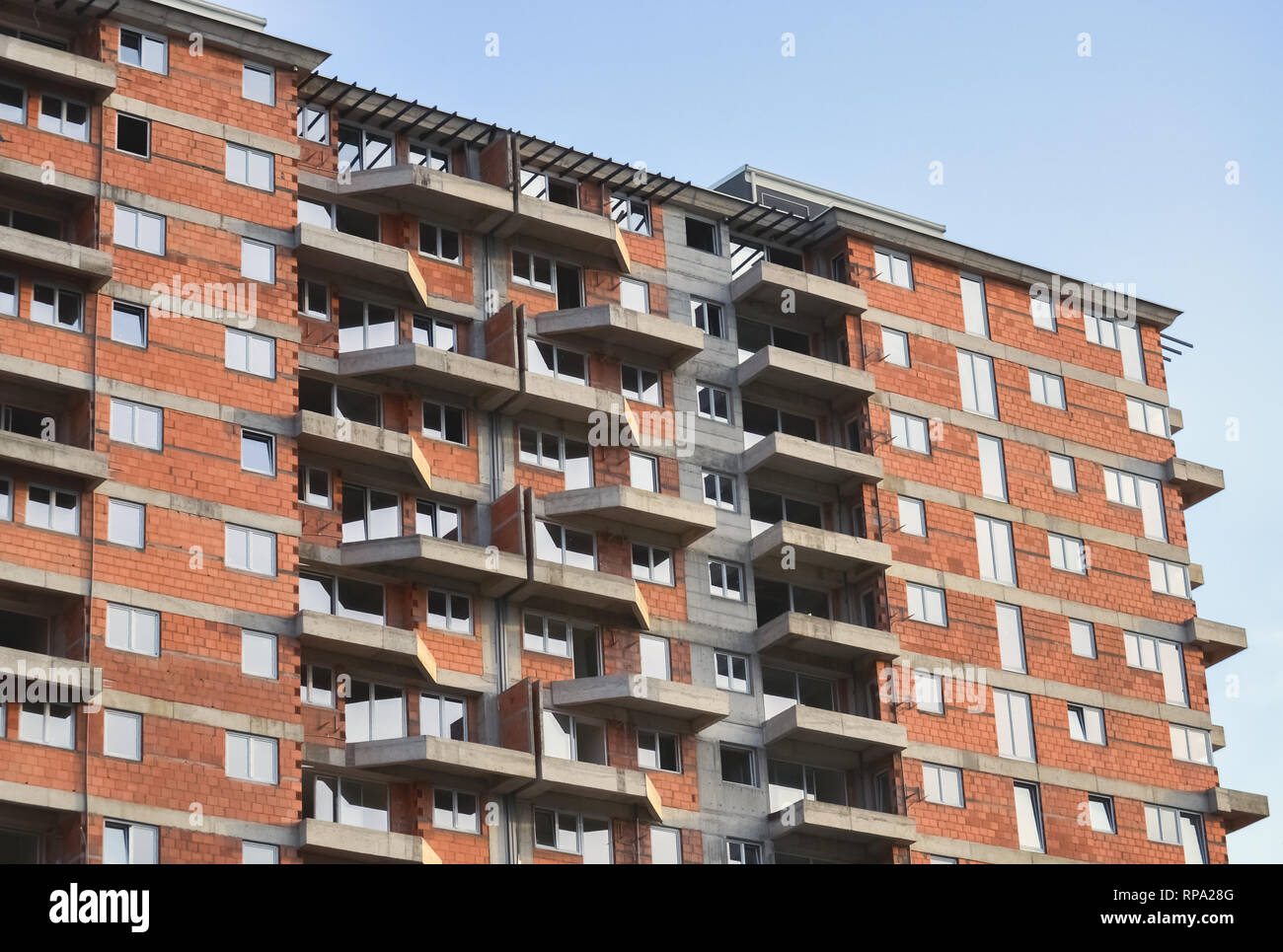 Construction site and new unfinished residential building Stock Photo ...