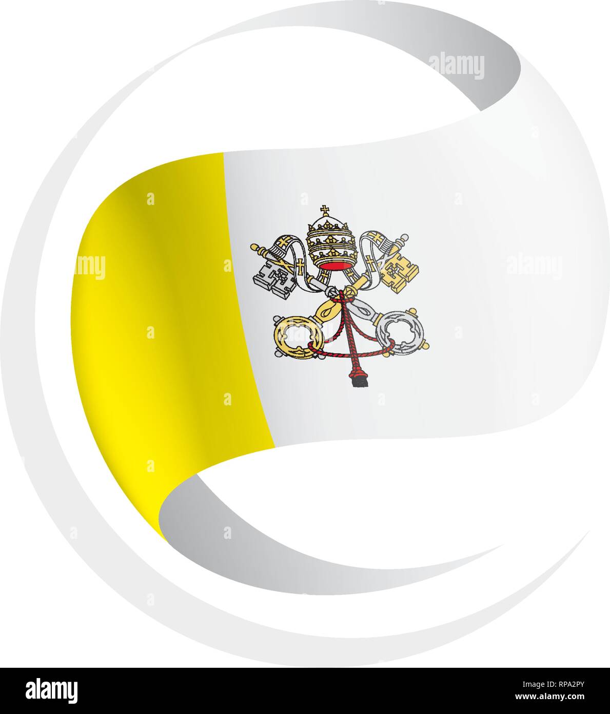 Vatican flag, vector illustration on a white background Stock Vector ...