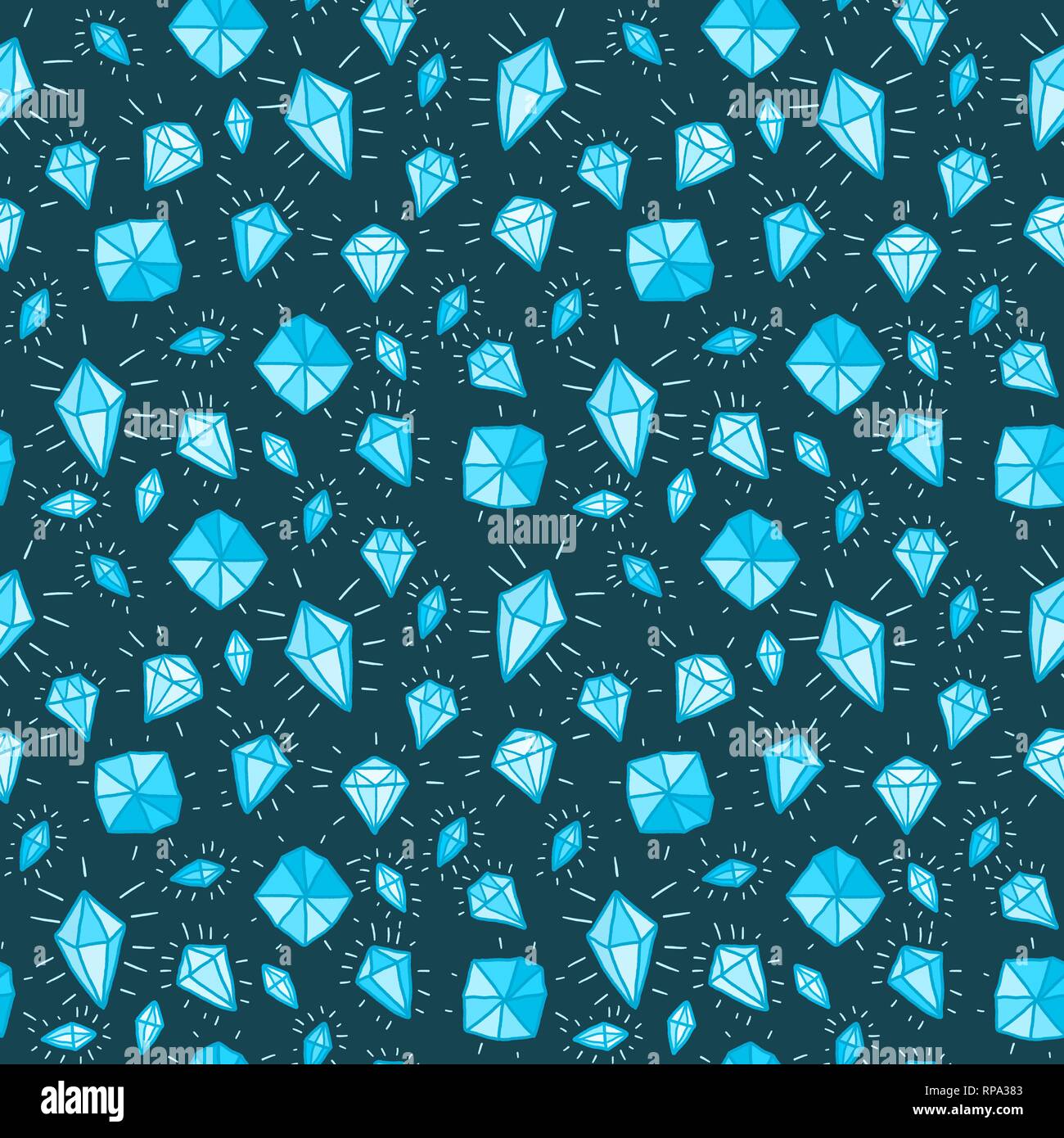 Doodle seamless background texture illustration - precious diamonds ...