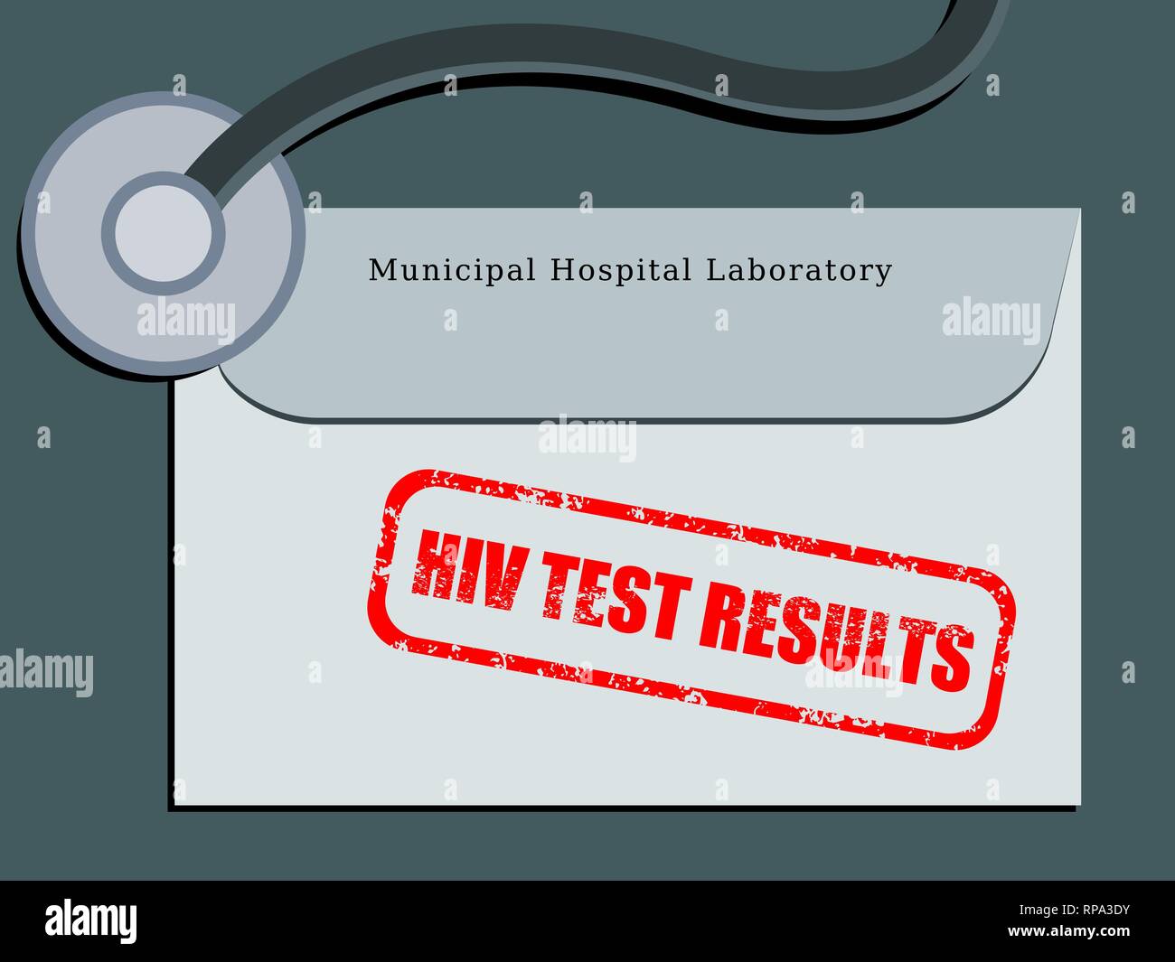 Medical patient file folder - HIV test results in an envelope ...