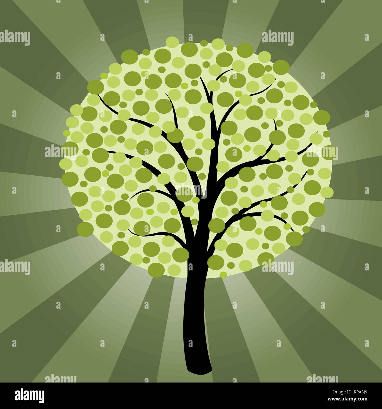 Simple tree vector - natural symbol illustration. Green plant in summer ...