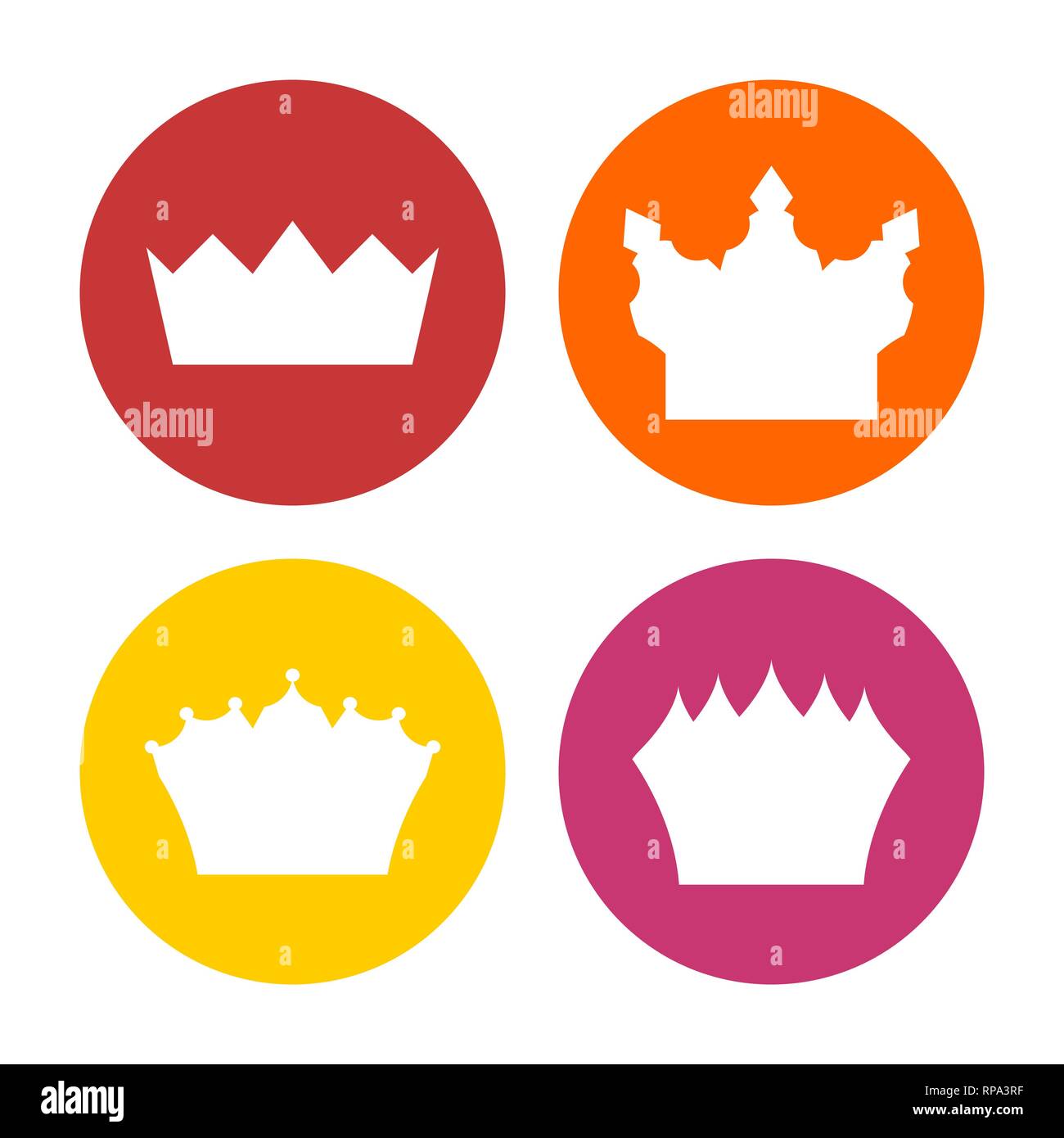 Crown vector icons set - royal insignia illustration Stock Vector Image ...