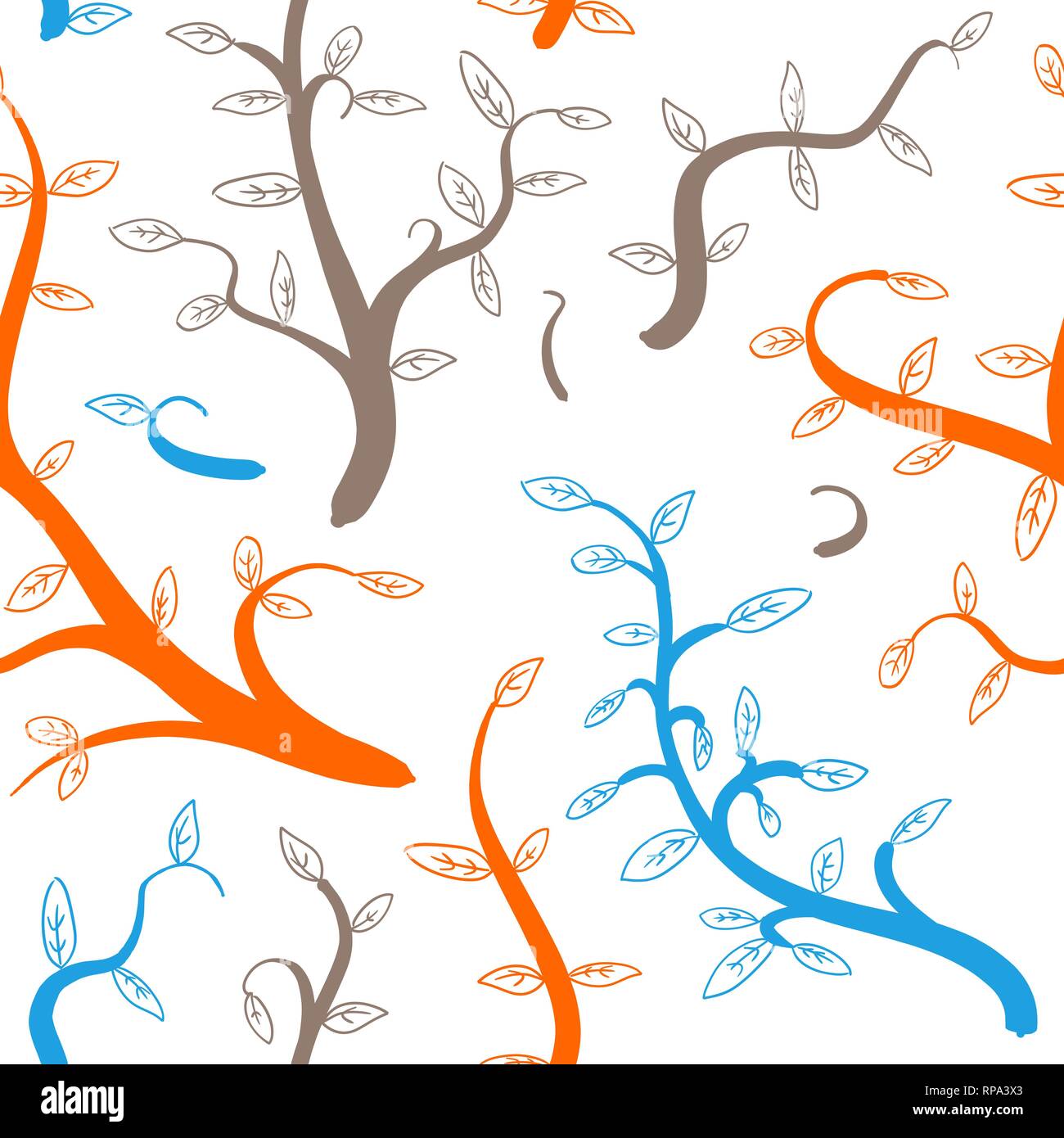 Floral vector - seamless background. Plant pattern texture Stock Vector ...