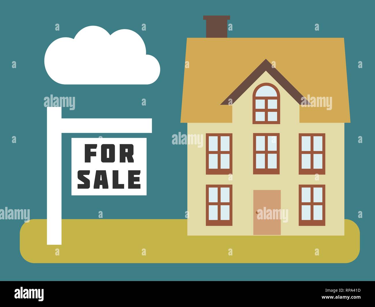 Home for sale - simple vector real estate illustration Stock Vector ...