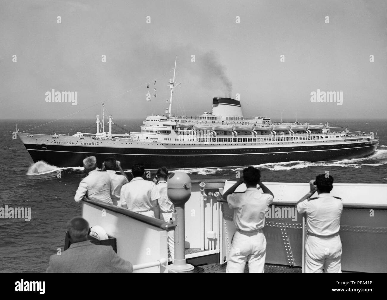 cristoforo colombo cruise ship, 1961 Stock Photo - Alamy