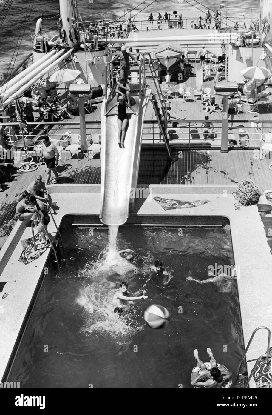 Cruise ship pool slide Black and White Stock Photos & Images - Alamy