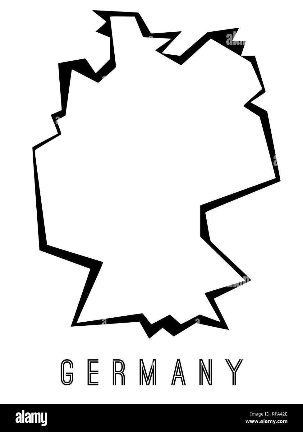 Germany map outline - country shape sharp polygonal geometric style ...