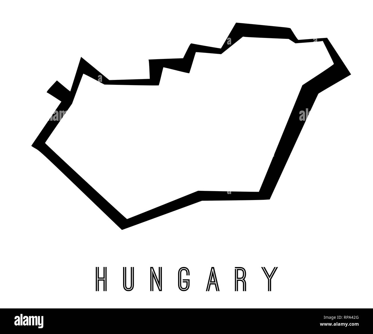 Hungary map outline - country shape sharp polygonal geometric style ...