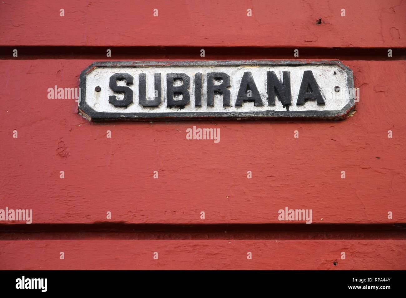 Havana, Cuba - old street sign at Subirana street Stock Photo - Alamy