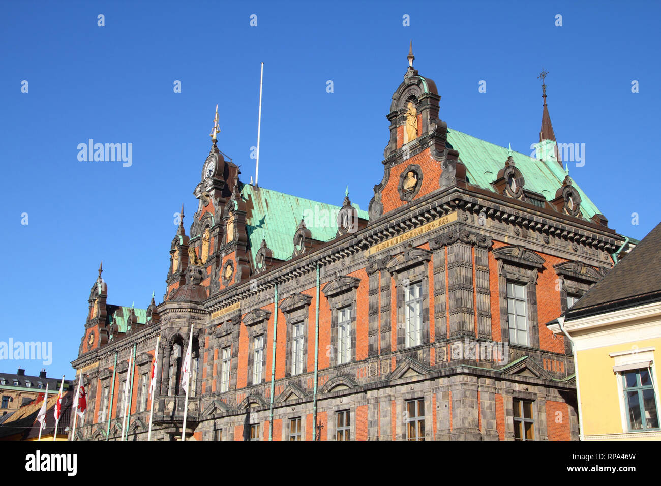 Malmo, Sweden - the Town Hall. City in Scania county (Skane in Swedish ...