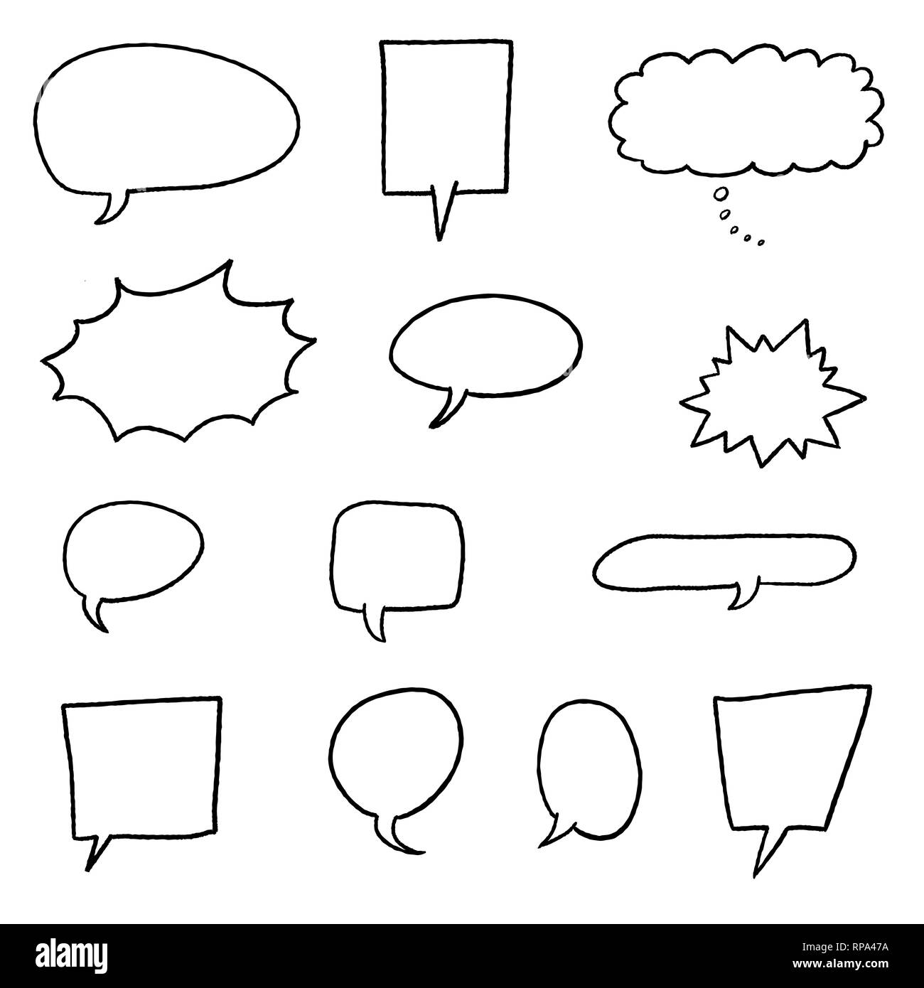 Speech bubble vectors - comic book style blank dialog bubble set Stock ...