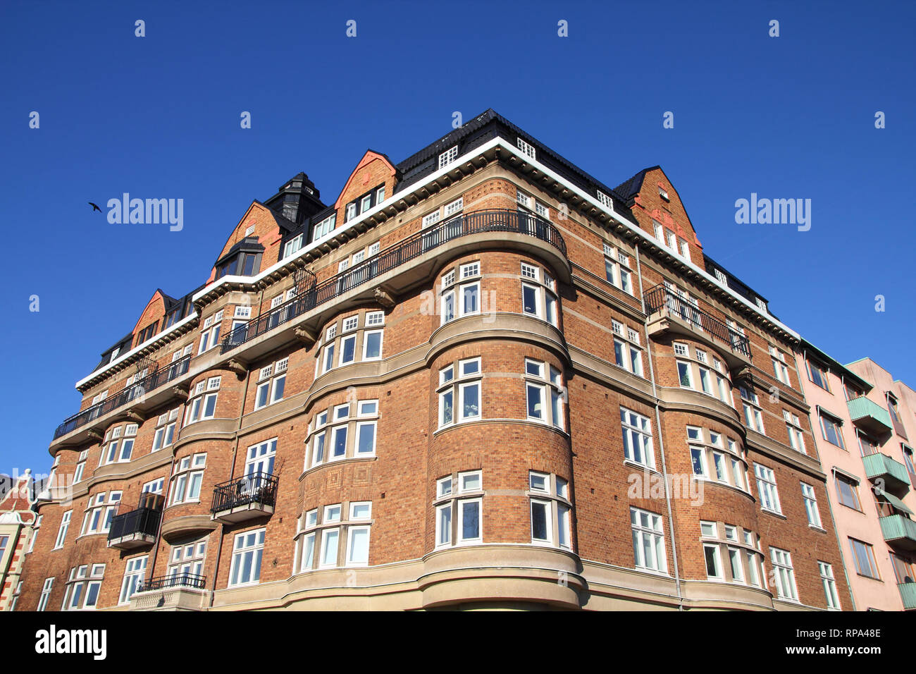 Malmo, Sweden - colorful old architecture. City in Scania county (Skane ...