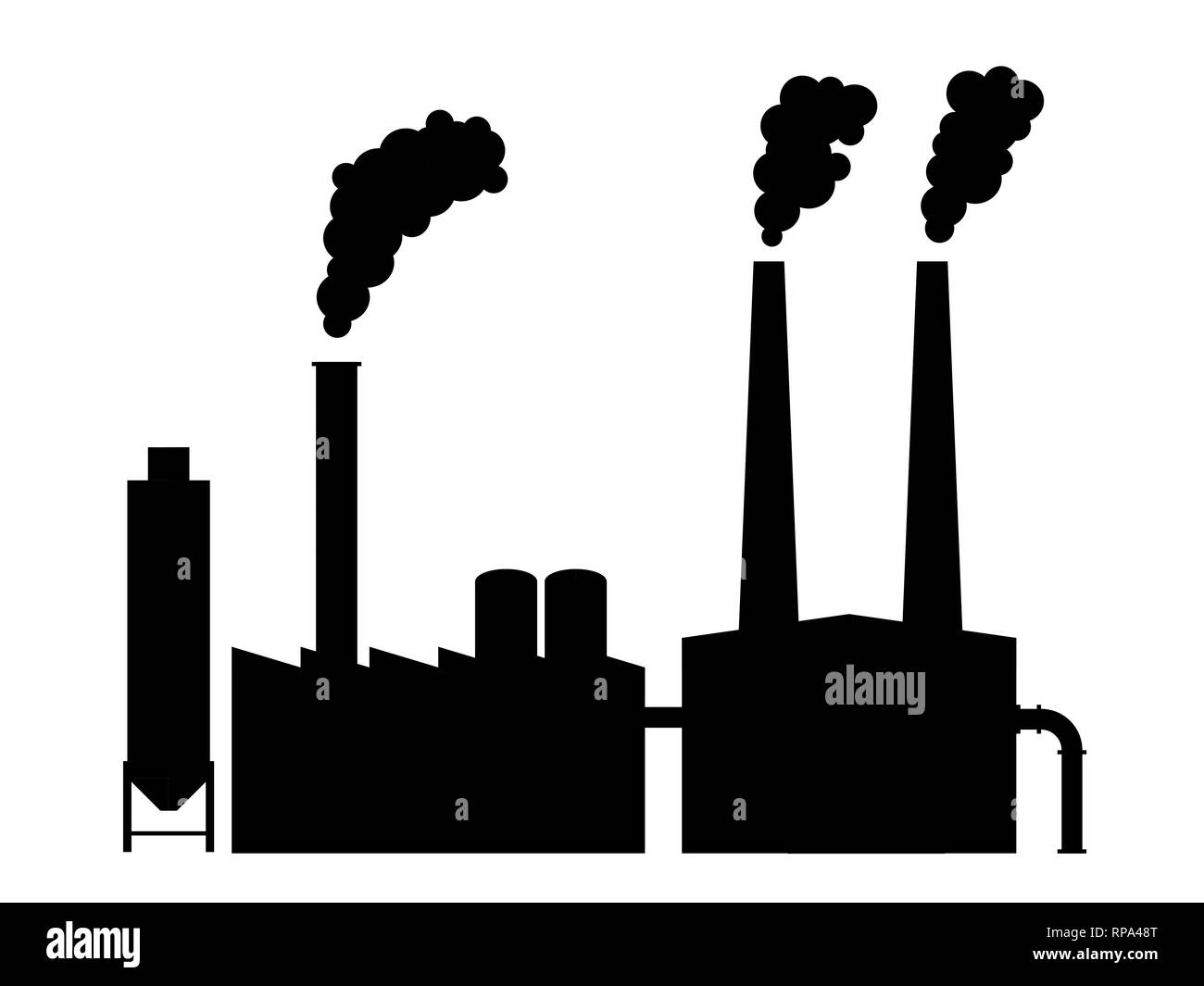 Factory pollution chimneys Cut Out Stock Images & Pictures - Alamy