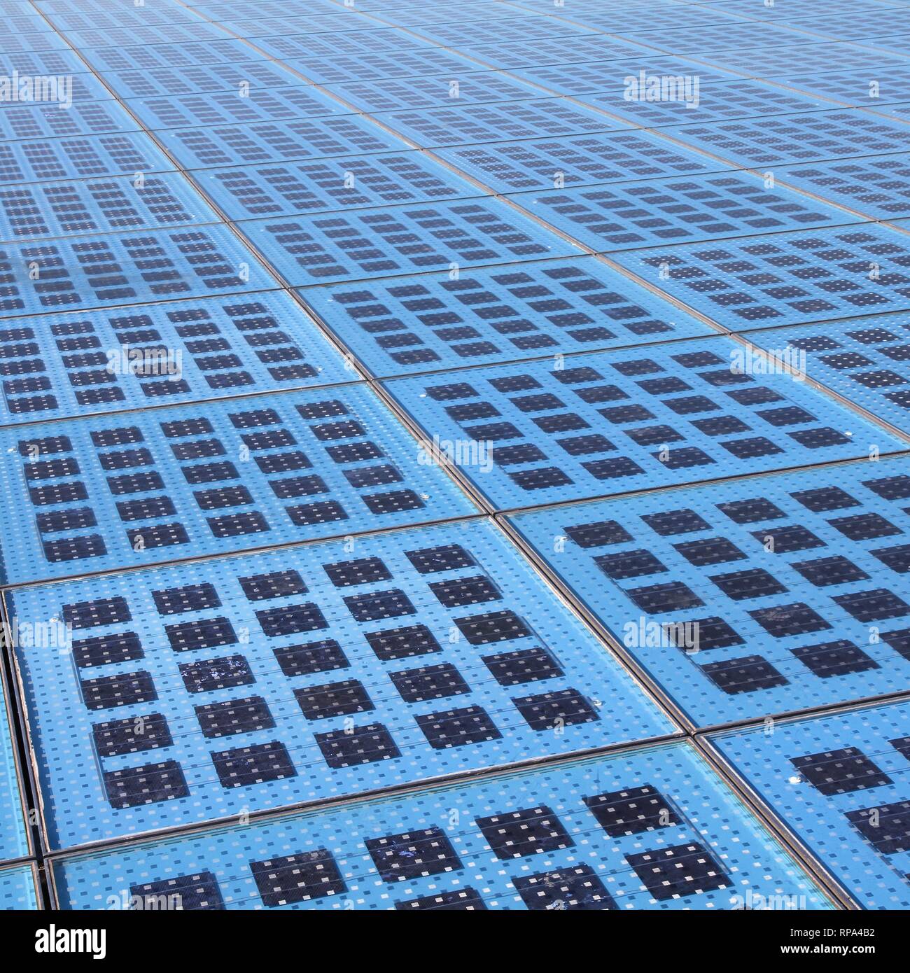 Solar panels array in Croatia - Zadar in Dalmatia. Square composition ...