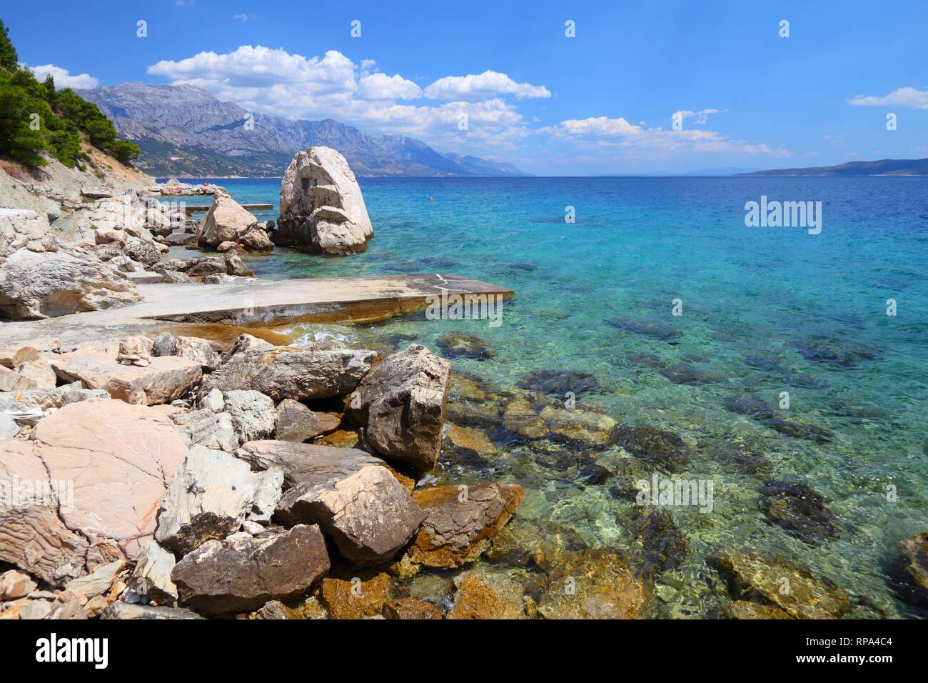 Croatia - beautiful Mediterranean coast landscape in Dalmatia. Marusici ...