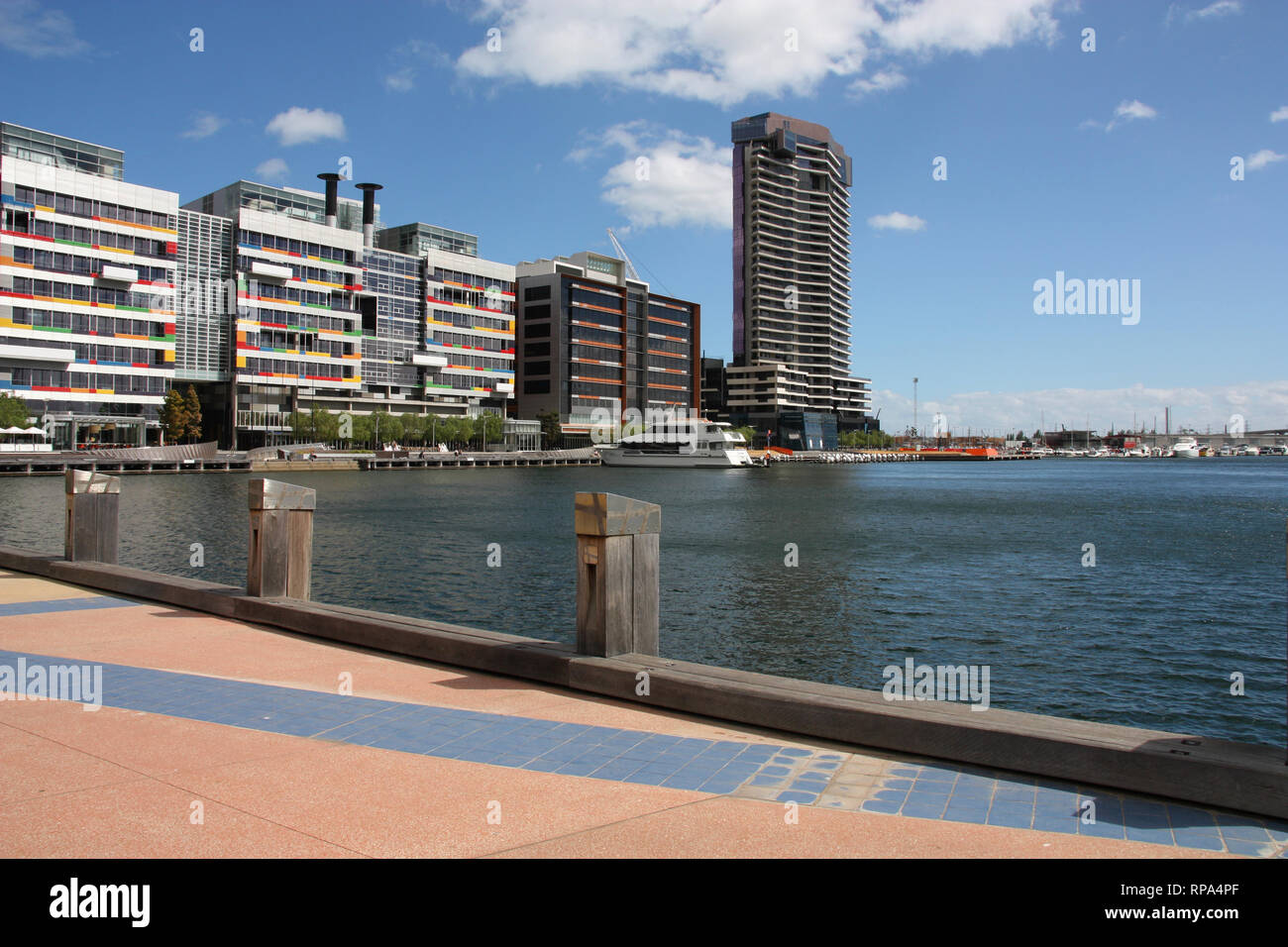 City view in Melbourne Harbour - Docklands district, Victoria ...