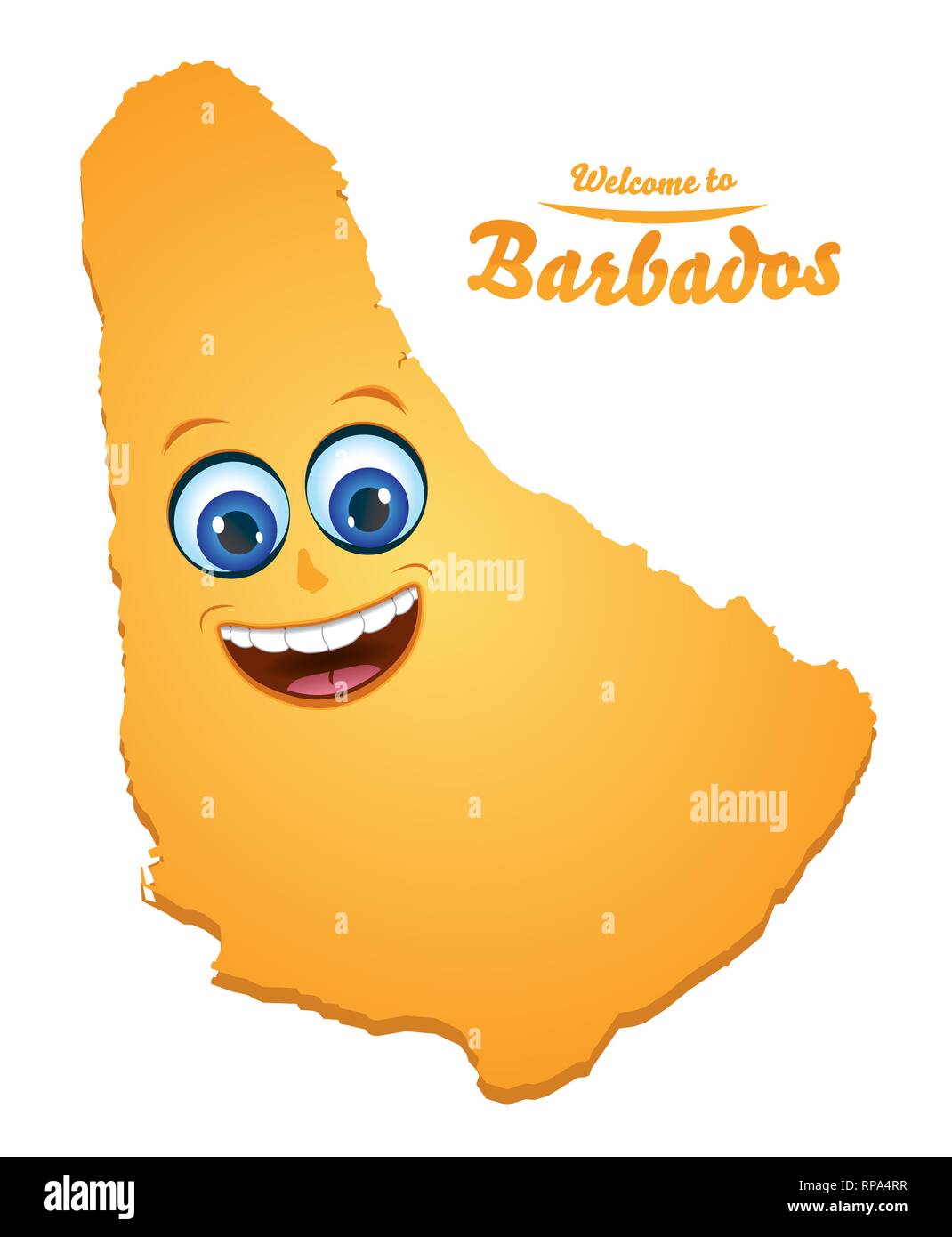Welcome to Barbados happy face map illustration Stock Vector Image ...