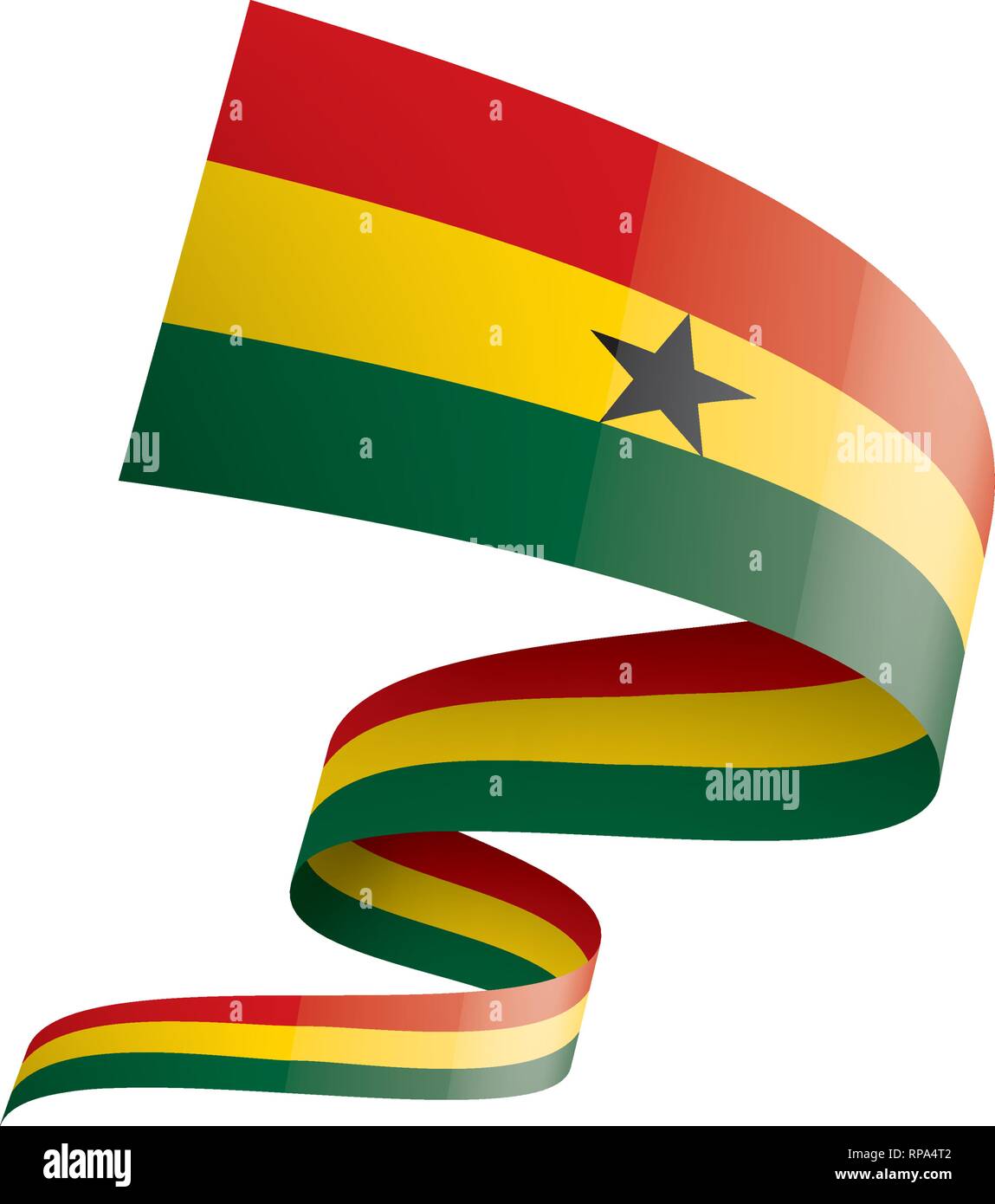 Ghana flag, vector illustration on a white background Stock Vector ...