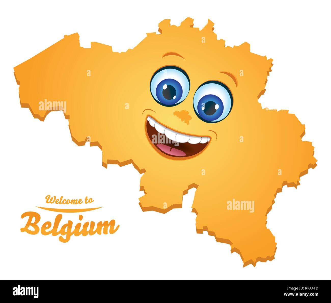 Welcome to Belgium happy face map illustration Stock Vector Image & Art ...