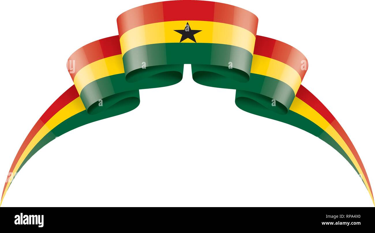 Ghana flag, vector illustration on a white background Stock Vector ...